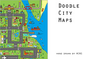 Doodle city maps, an Illustration by WINS Doodle shop