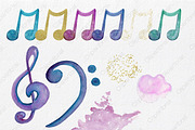 Rainbow Watercolor Music Notes, an Education Illustration by ...