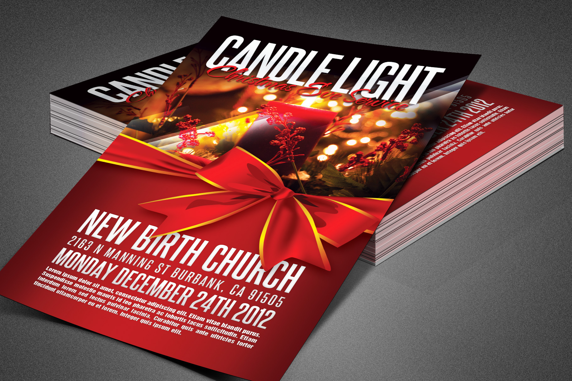 Candle Light Service Church Flyer, a Flyer Template by loswl