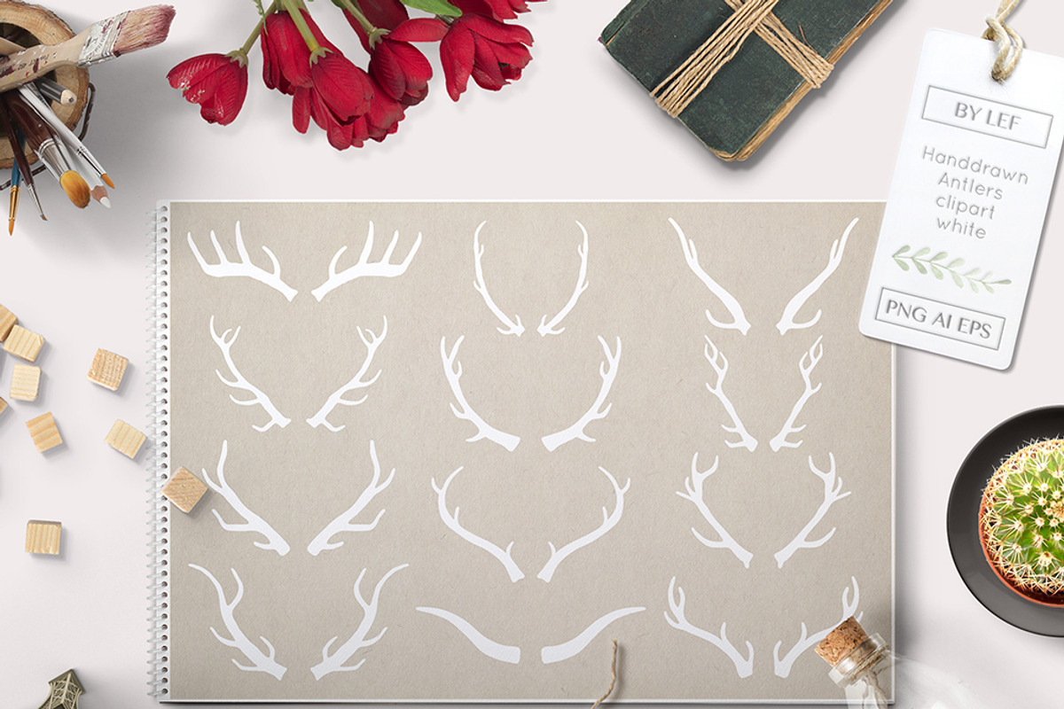 Vector Antlers and Photoshop Brushes, a Brush Add-On by By Lef ...