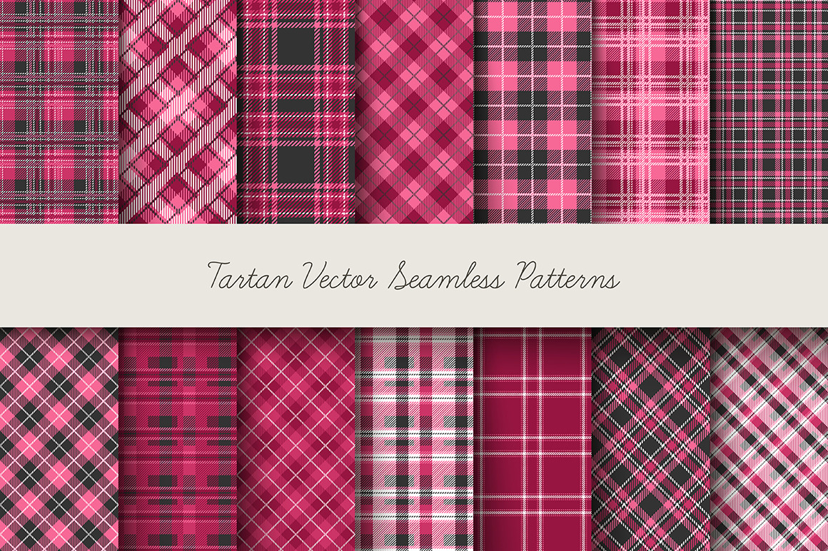 Tartan seamless vector patterns, a Pattern Graphic by Gurza SHOP