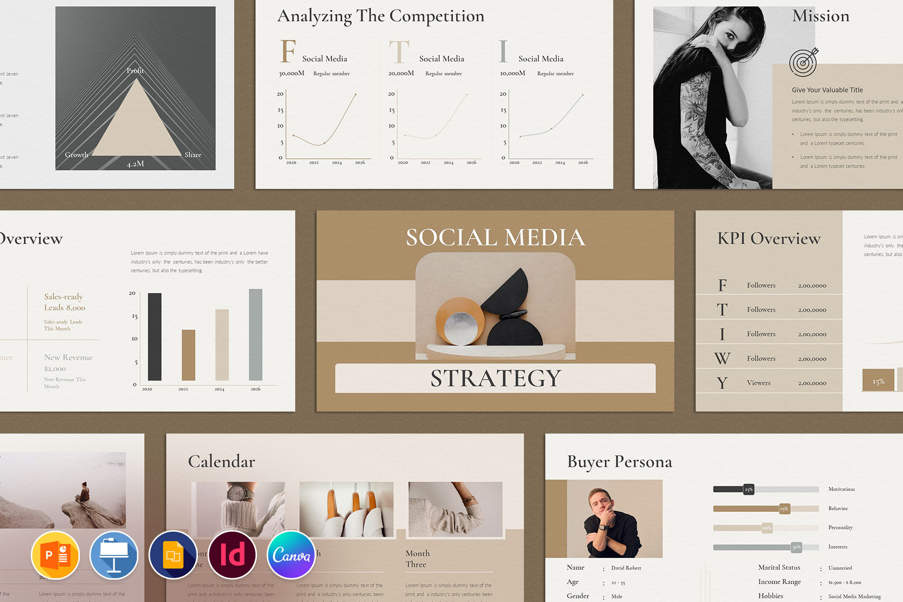 Social Media Strategy Template, a Presentation Template by ...