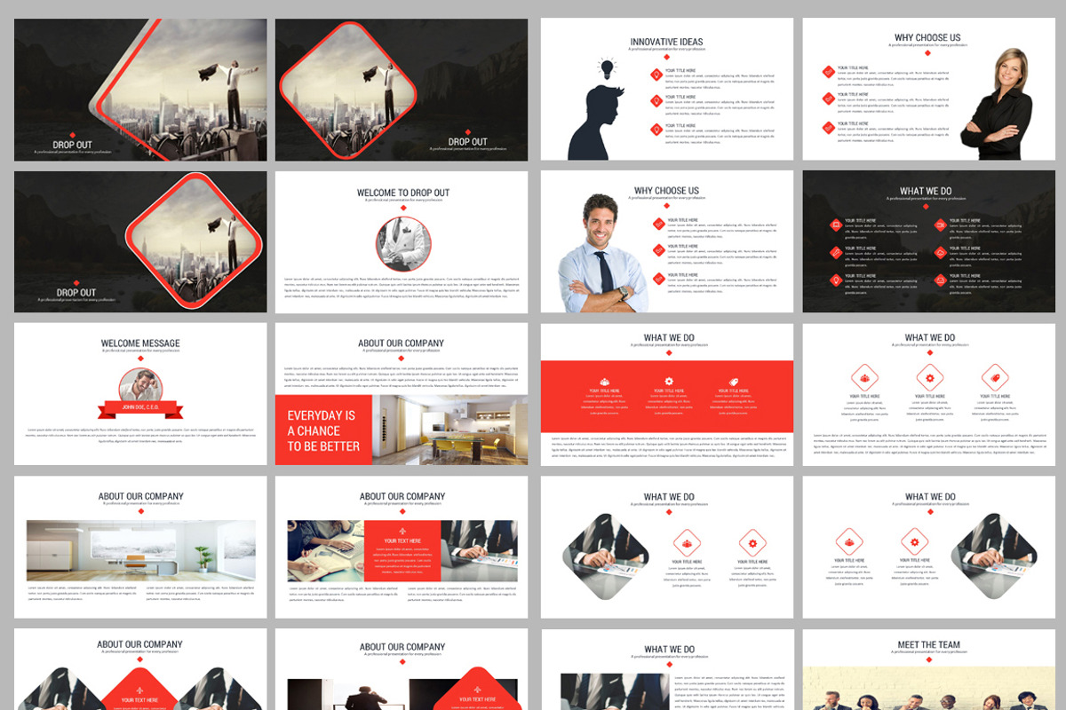Drop Out Powerpoint Template, a Presentation Template by Creative Slides