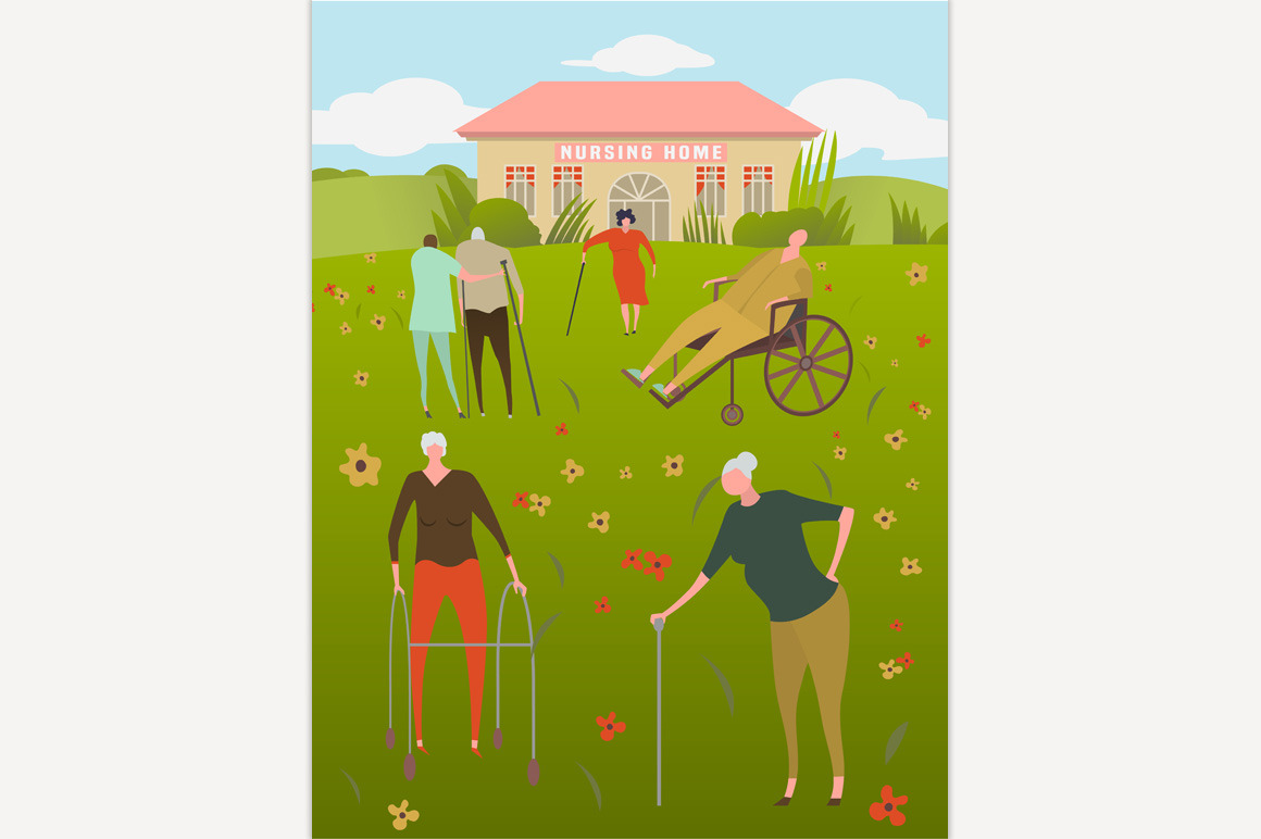 Nursing house concept | Healthcare Illustrations ~ Creative Market