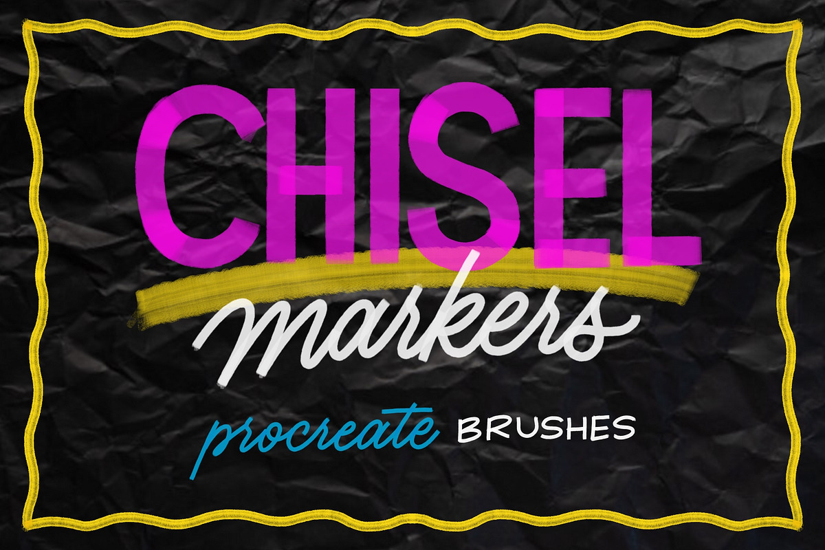 Chisel brush for Procreate (v1.0), a Brush Add-On by Lettering Shop by EJ