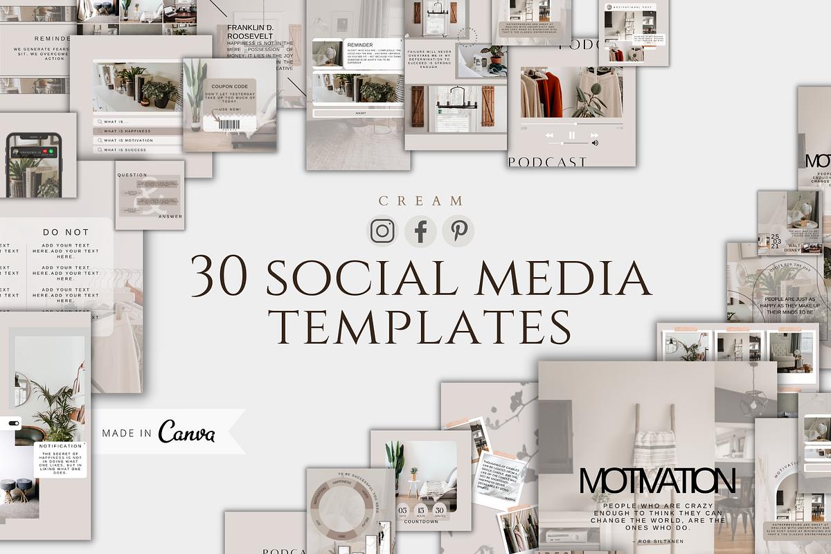 Instagram Neutral Canva Social Media, a Social Media Template by ...