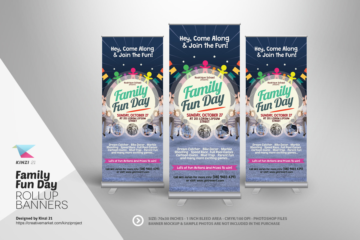 Family Fun Day Roll-up Banners, a Flyer Template by kinzi21