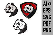 Emblem with panda. Sport team mascot, an Icon by Vectorhight