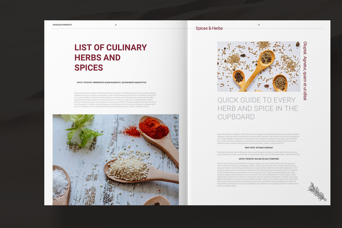 Spices Catalog, a Brochure Template by Boris Cupac | Creative Market