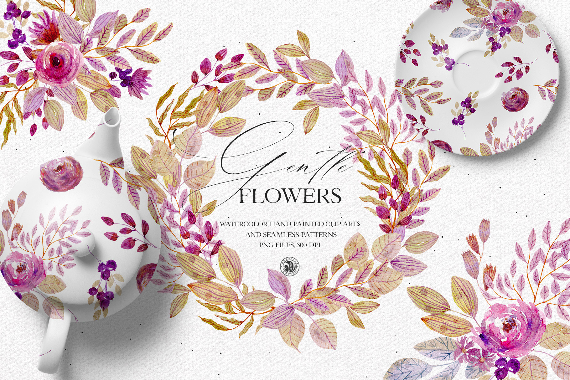 Gentle Flowers, a Decorative Illustration by Webvilla Studio