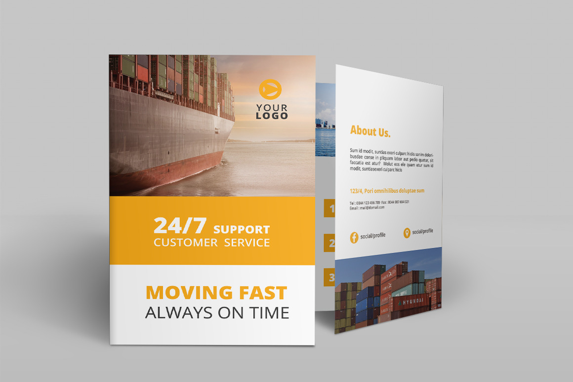 Logistic Service Bi-Fold Brochure, a Brochure Template by Creatricks