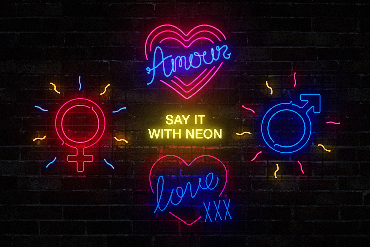 Neon Sign Collection: Volume One, a Texture Illustration by Wingsart Studio