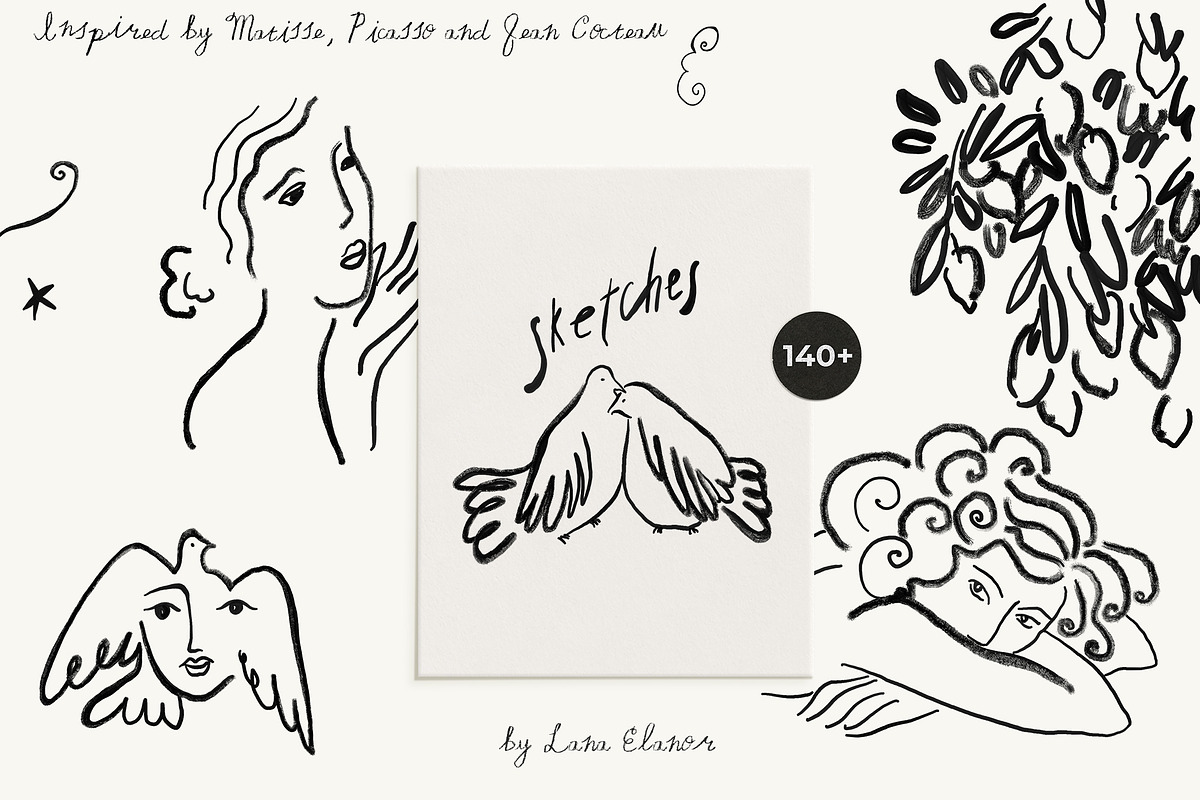 ART SKETCHES Line Art Icons Drawings
