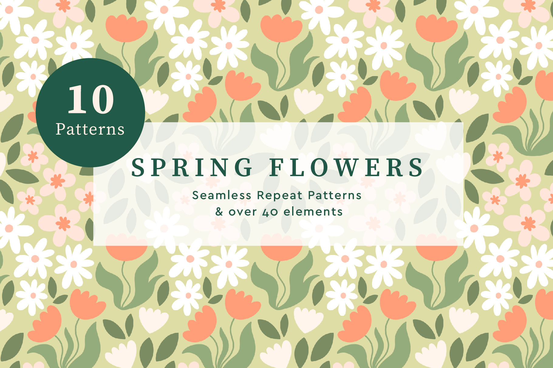 Spring Flower Patterns, a Pattern Graphic by Alice Joanie Illustration