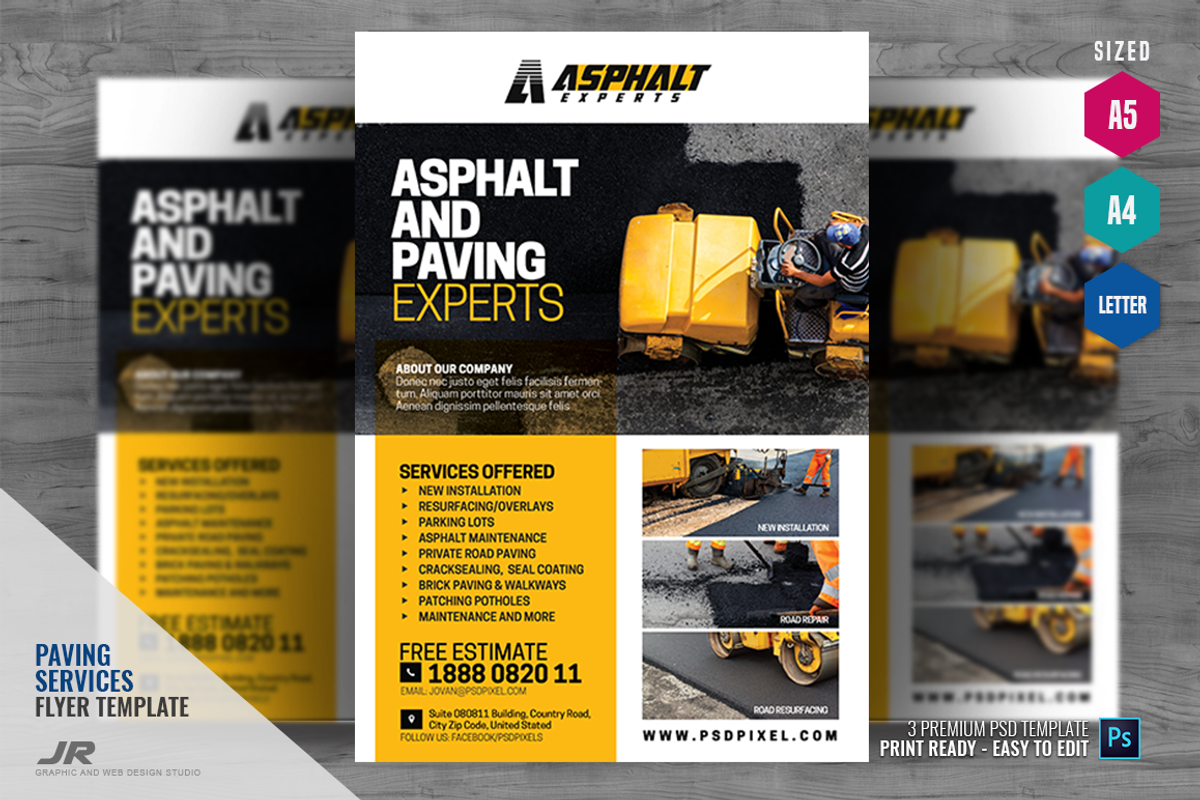 Road Repair and Maintenance Flyer, a Flyer Template by PSDPixel