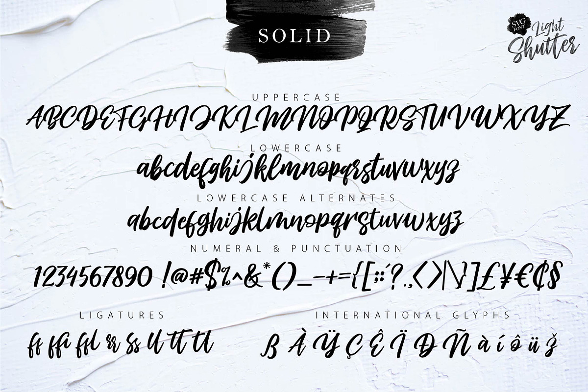 Light Shutter + SVG Font, a Script Font by Olexstudio
