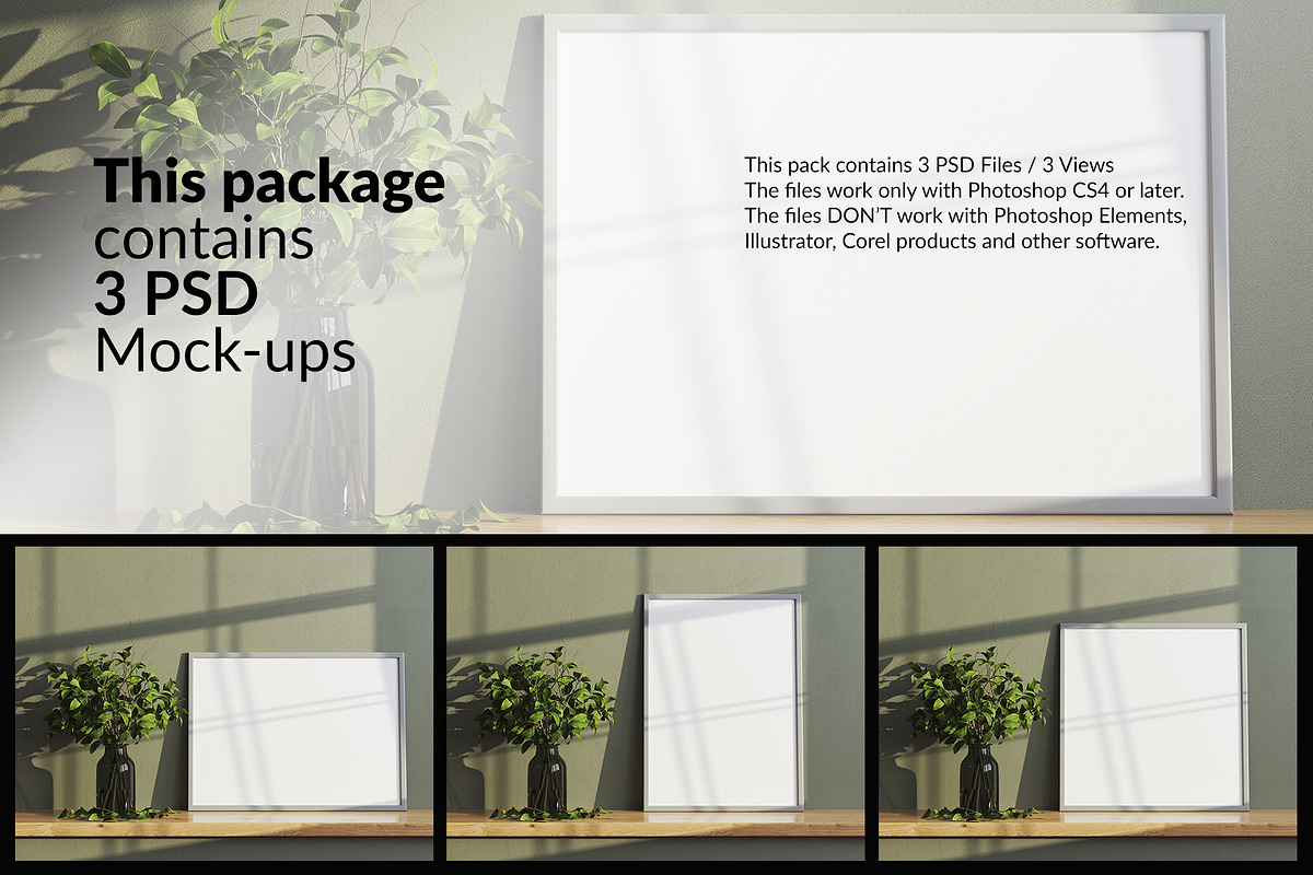 3 Shapes of Frame Mockups, a Product Mockup by mock-ups