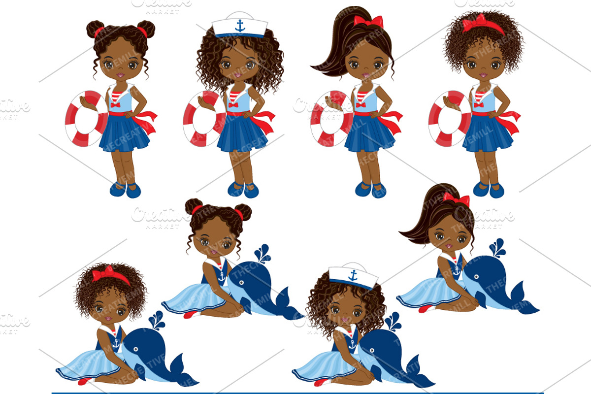 Vector Nautical Kids Clipart, an Illustration by TheCreativeMill