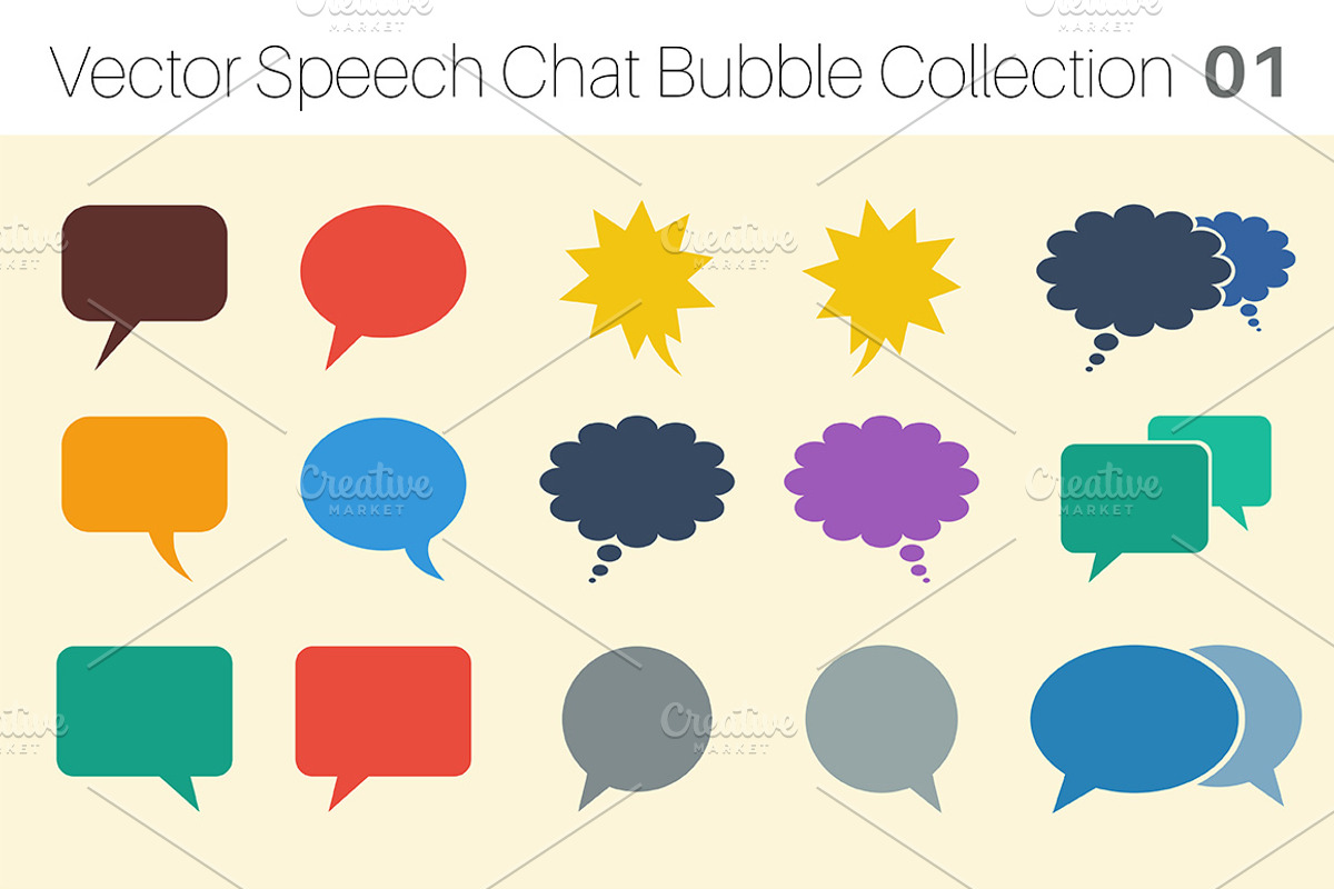 Vector Speech Chat Bubble Collection, an Object Graphic by Illusiongraphic