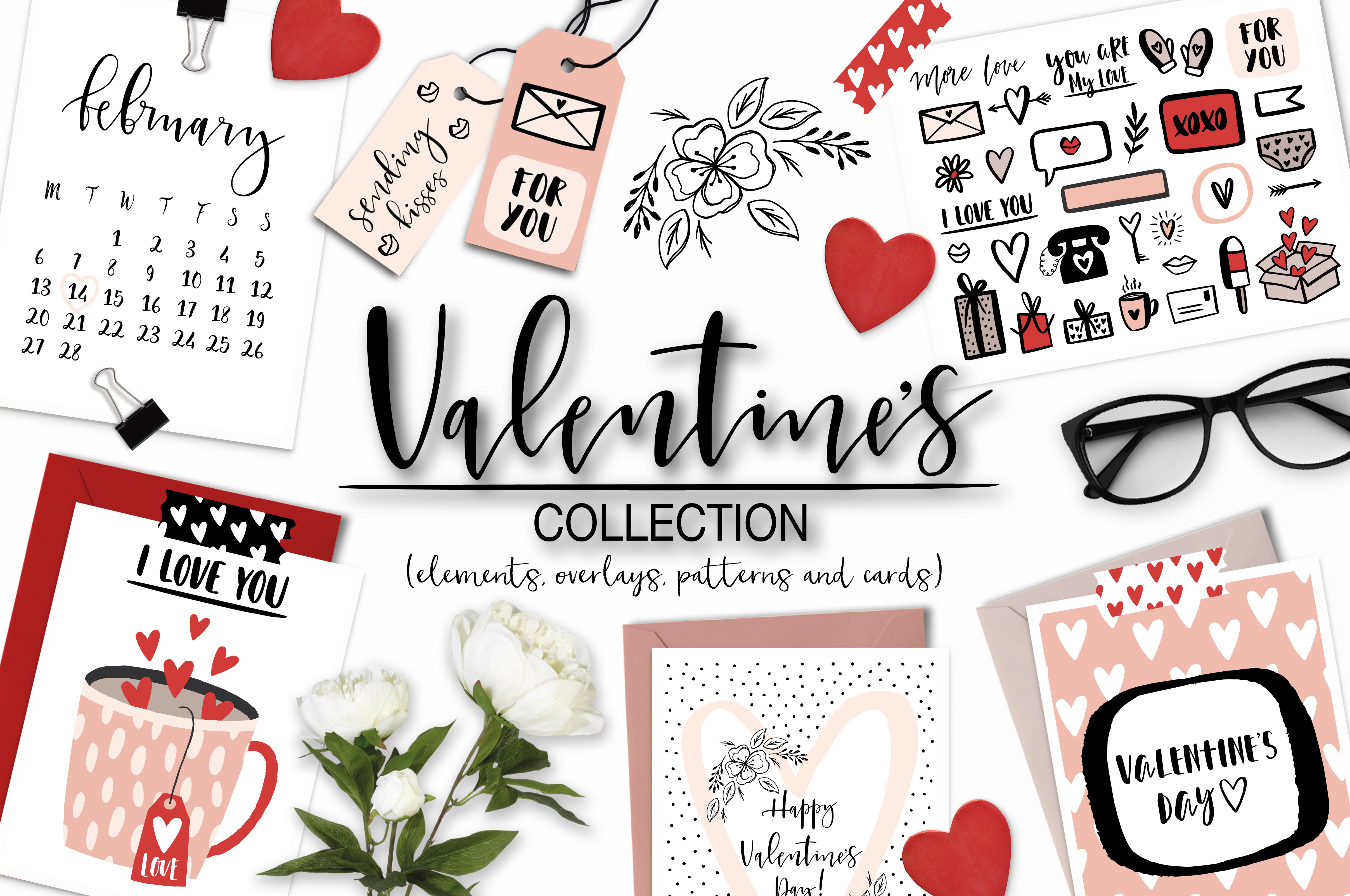 Valentine's Day Overlays & Clipart, an Object Graphic by lokko studio