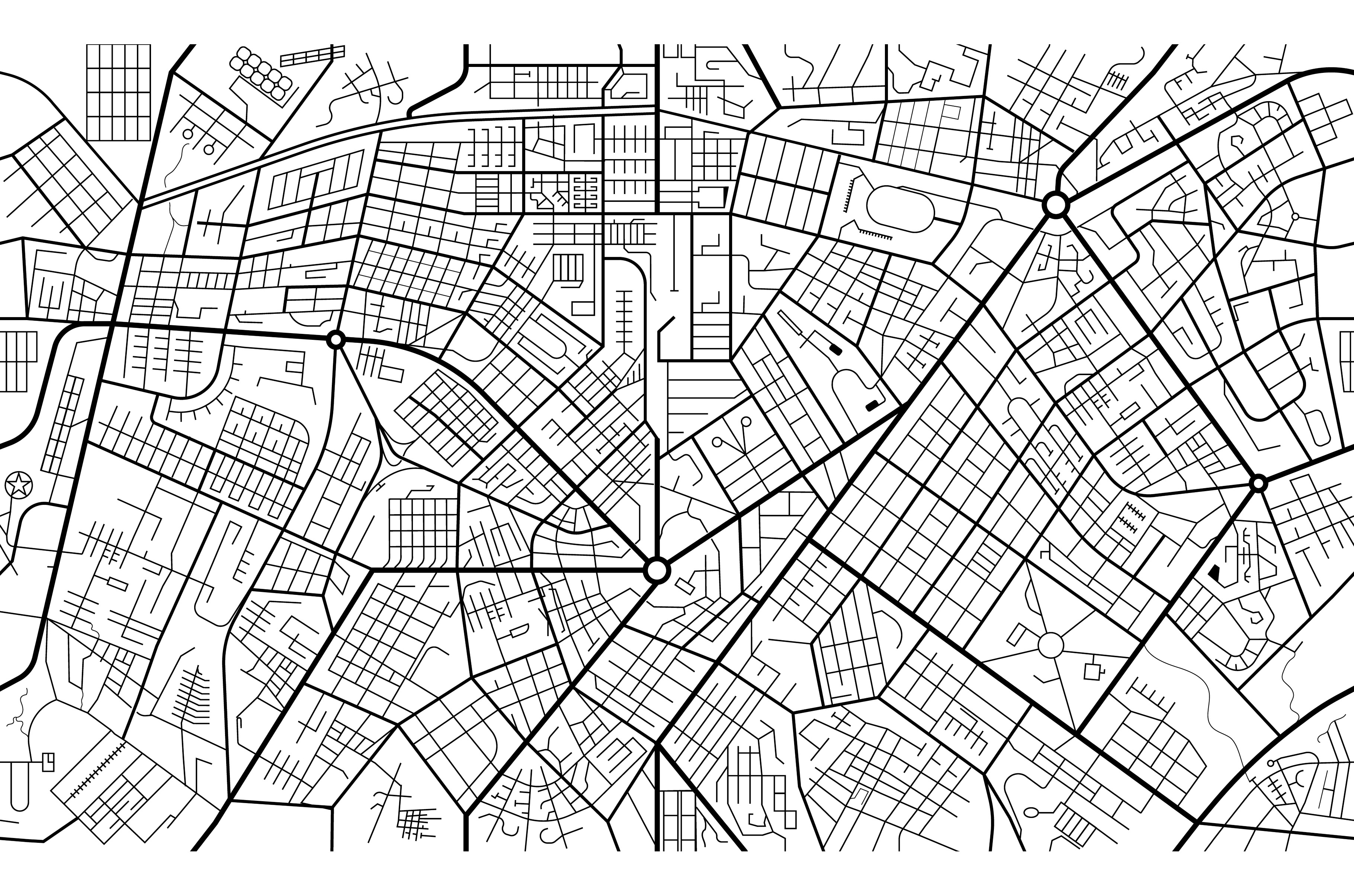 City or town map plan pattern, a Decorative Illustration by Vector ...