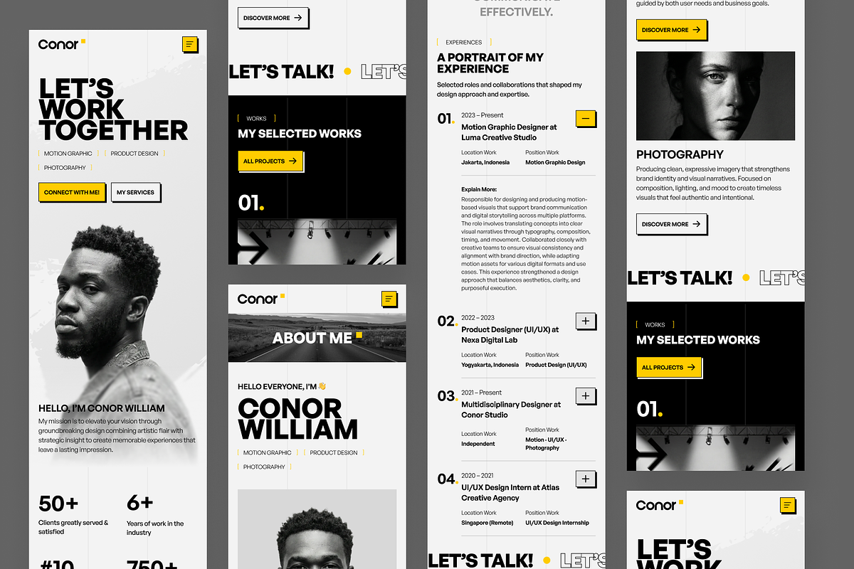 Conor - Personal Portfolio Website, a Landing Page Template by SLAB! Design