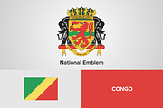 Congo, National Emblem and Flag, an Object Illustration by shahsoft