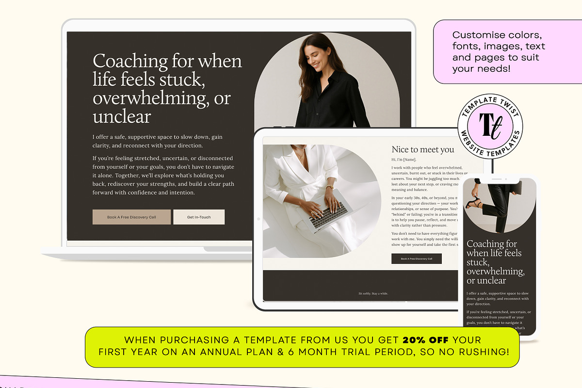 Simple Coaching Website Template, a Squarespace Template by Template ...