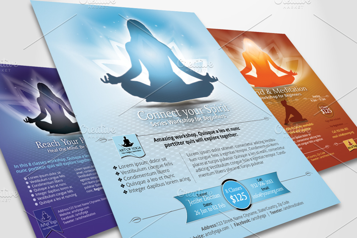 Simple Yoga Meditation Flyers, a Flyer Template by Aabhaas