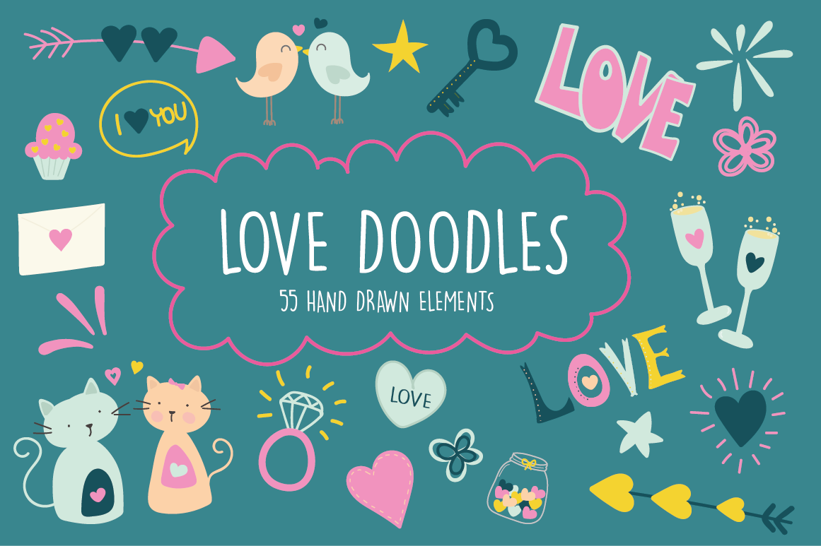 Love doodles, a Decorative Illustration by Poppymoondesign