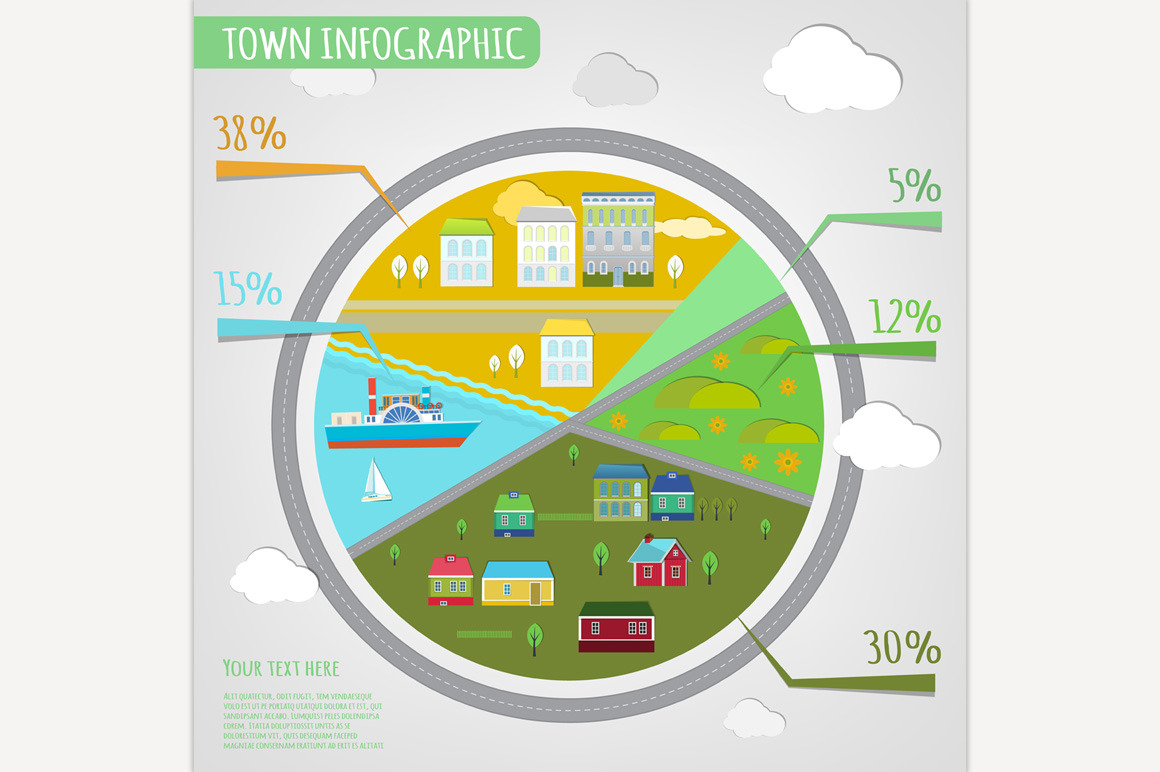 Town Infographics | Illustrations ~ Creative Market