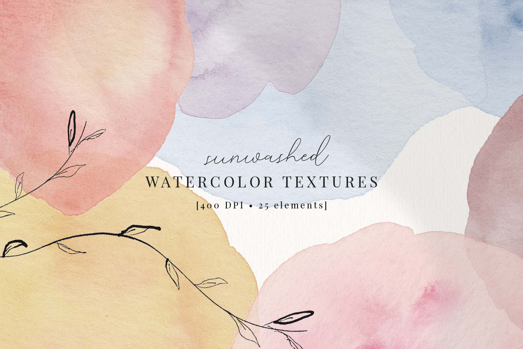 Sun-washed Watercolor Textures, a Texture Graphic by Chelsea Bromley