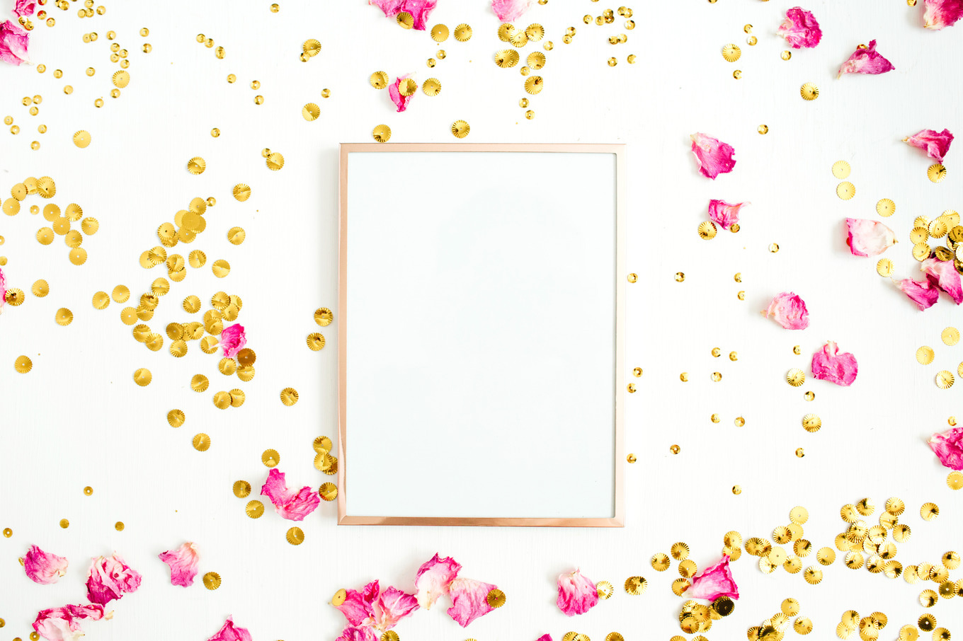 Photo frame and golden confetti, an Arts & Entertainment Photo by ...
