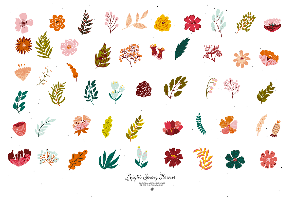 Bright Spring Flowers - Vector Set, an Illustration by Bloomart Studio