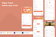 Flight Ticket Mobile App UI Kit, an UI Kit Template by Betush