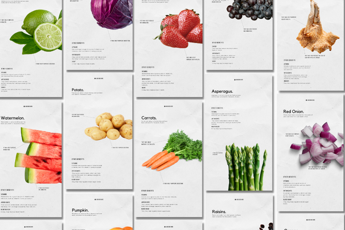 Blogger Food Ingredient Templates I Canva | Creative Market