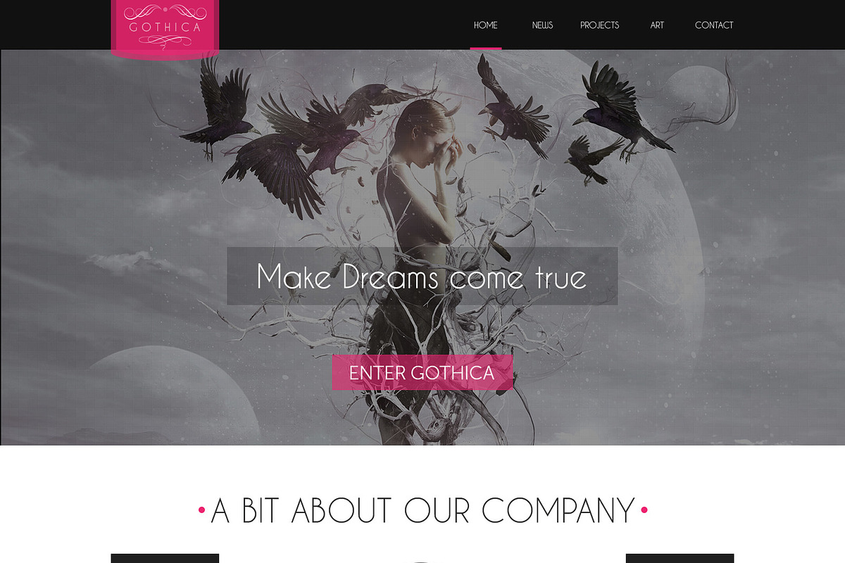 Gothica - Template in Goth Style 2, a Websites & App Template by ...