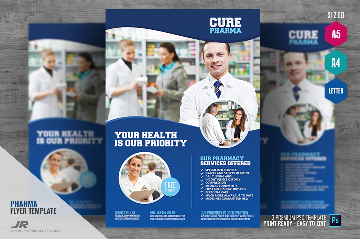Pharmacy Medical Services Flyer, a Flyer Template by PSDPixel ...