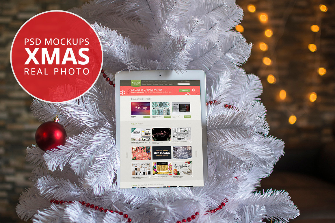 8 Christmas Mac & Ipad Mock-ups, an iPhone Mockup by Dreamy Pixel