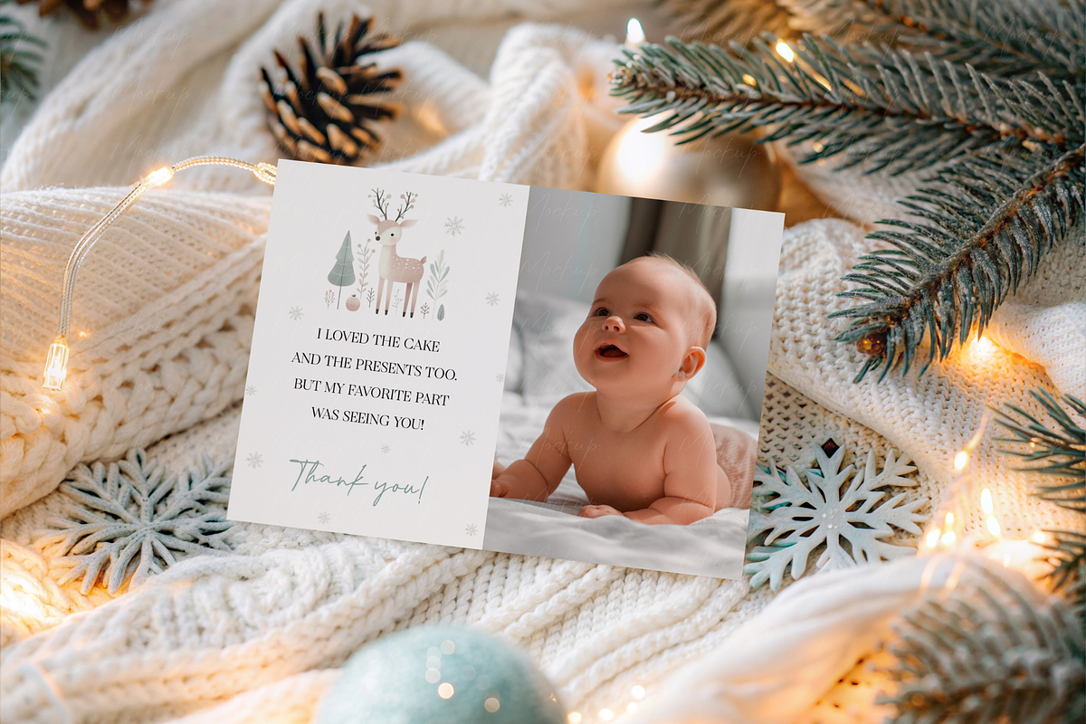 Horizontal Winter Card Mockup, a Product Mockup by TatiMockup