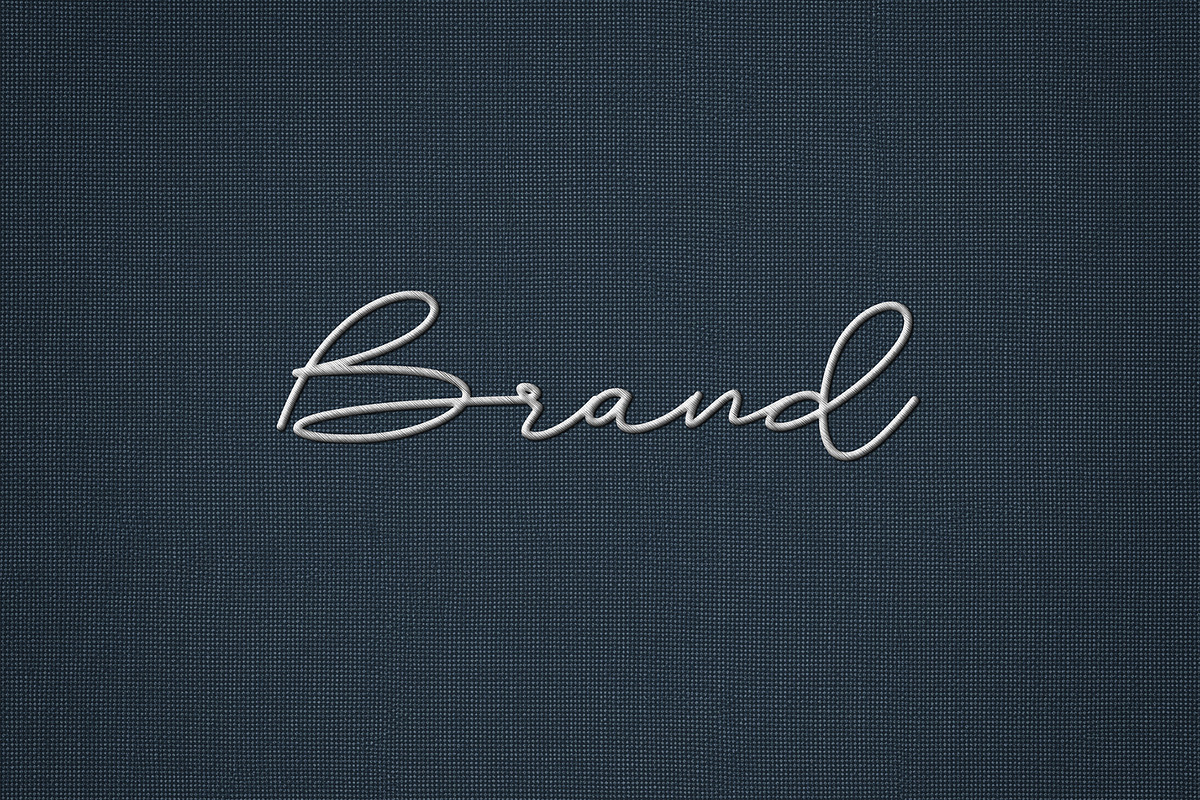 Stitched Fabric Logo and Text Mockup