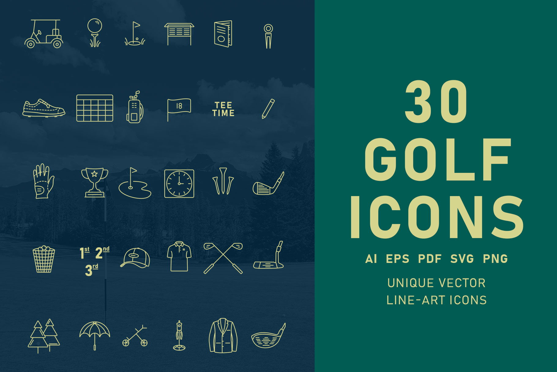 30 Golf Icons | Creative Market