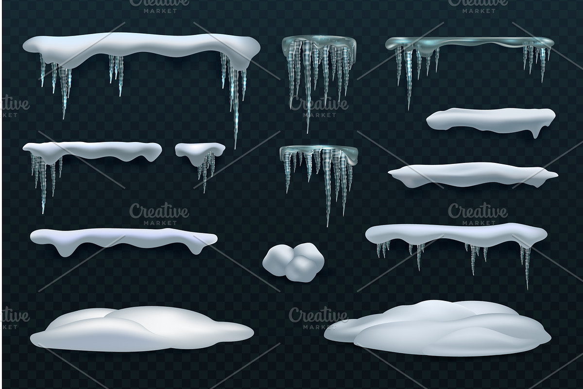 Snow elements. Snowball and, a Background Graphic by Valerie Bodnar