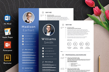Triangle Resume Template | Resume Templates ~ Creative Market