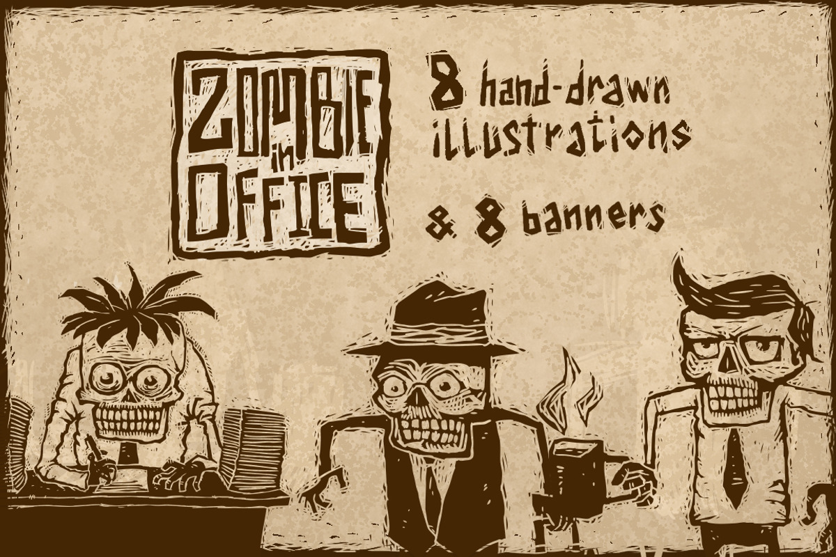 Zombie in Office, a Work Illustration by IvanNikulin