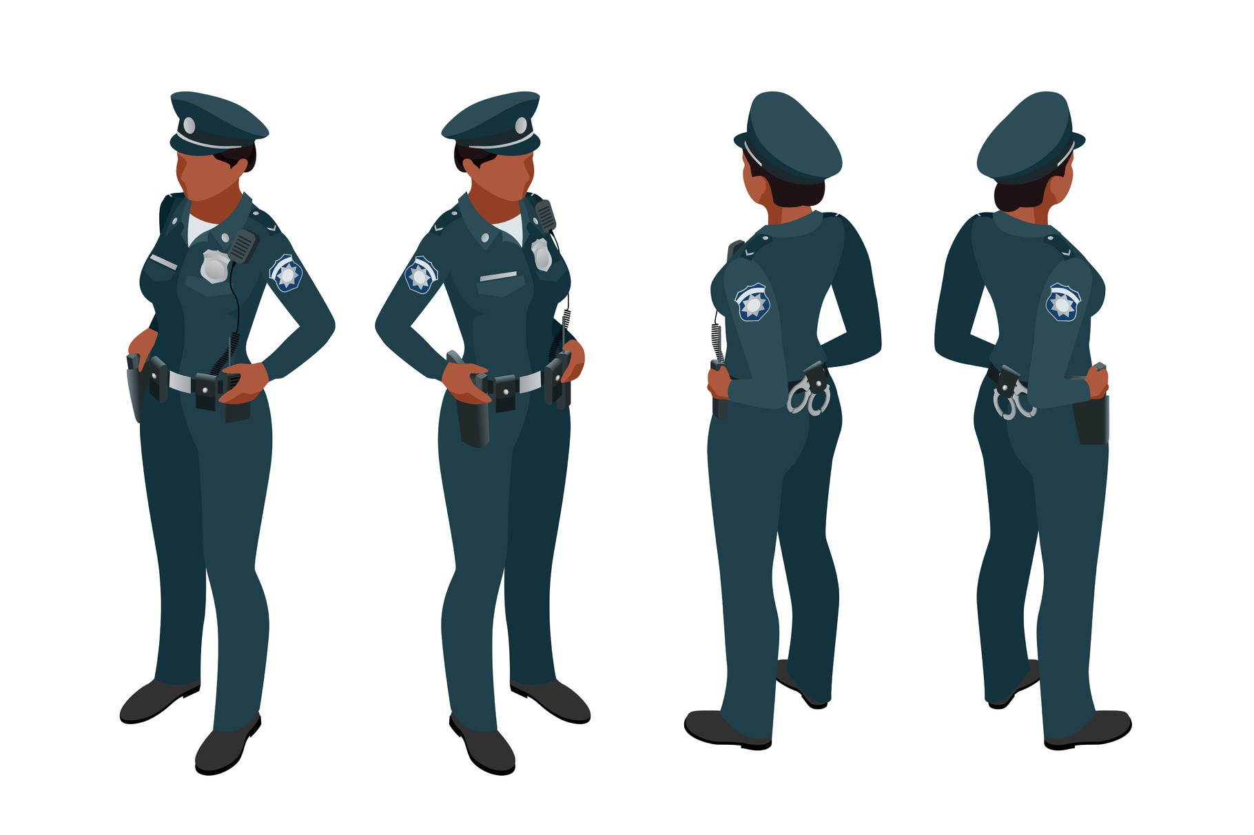 Police woman in uniform., a Work Illustration by Golden Sikorka