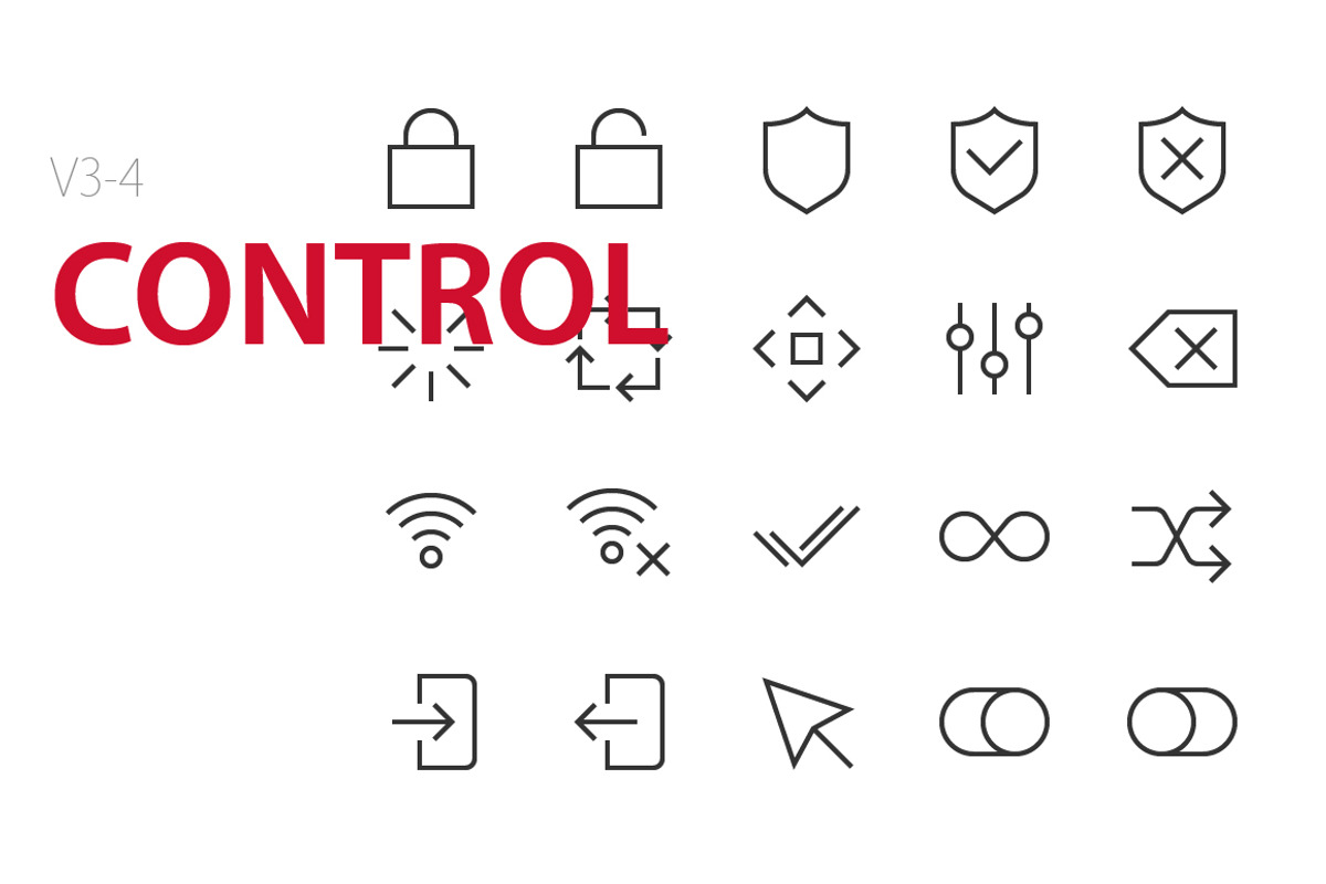 80 Control UI icons, an Outline Icon by Palau | Creative Market
