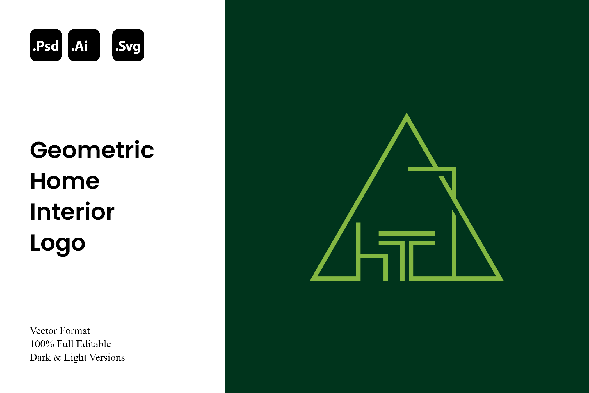 Geometric Home Interior Logo | Creative Market