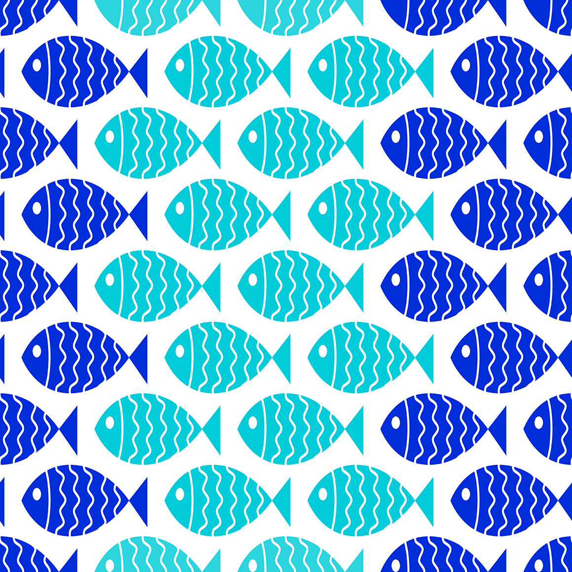 Seamless nautical pattern with fish., a Pattern Graphic by Pakete Art ...