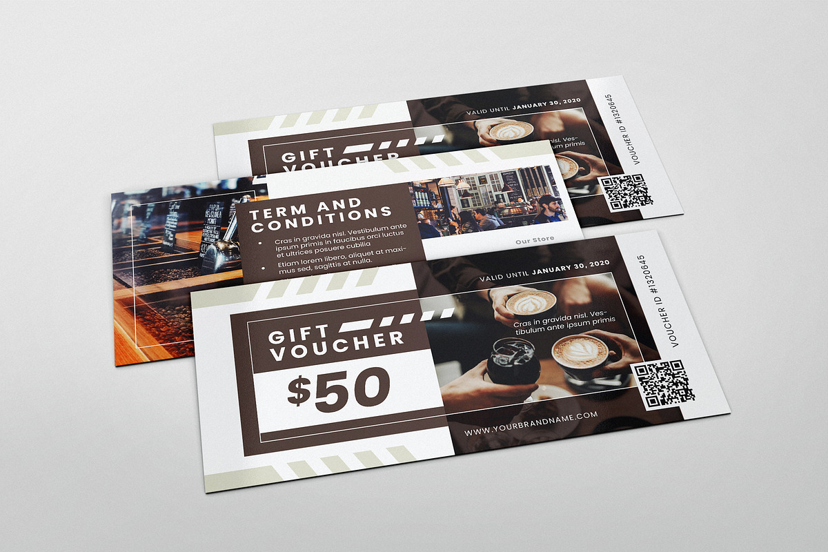Coffeeshop AI and PSD Gift Voucher, a Card Template by Alexacrib